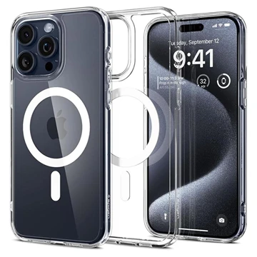 IPHONE 15 PRO MAX SPIGEN ULTRA HYBRID MAG ZAŠTITNA MASKA - BELA / PROVIDNA