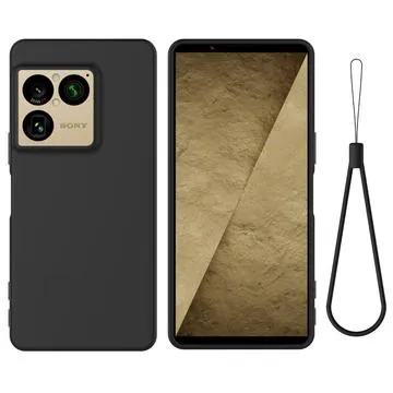 SONY XPERIA 1 VIII LIQUID SILICONE CASE WITH HAND STRAP - BLACK