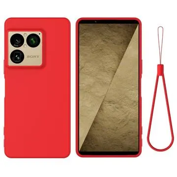 SONY XPERIA 1 VIII LIQUID SILICONE CASE WITH HAND STRAP - RED