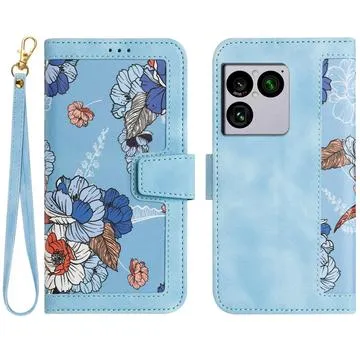 SONY XPERIA 1 VIII FLORAL WALLET CASE WITH CARD SLOTS - BABY BLUE