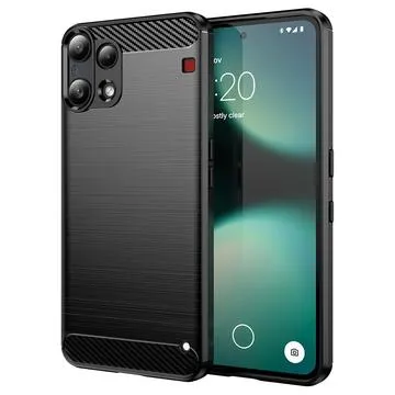 NOTHING PHONE (3A) LITE BRUSHED TPU CASE - CARBON FIBER - BLACK