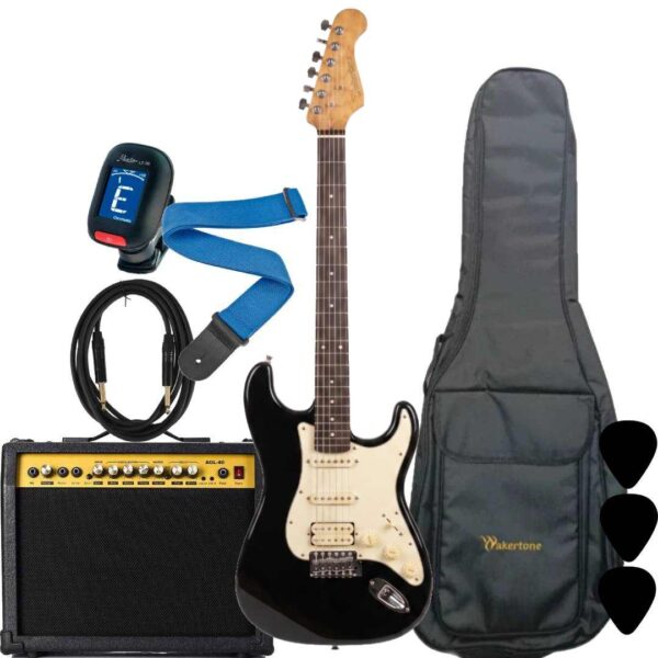 Wakertone VK15-BK 40W komplet paket električna gitara sa pojačalom i opremom