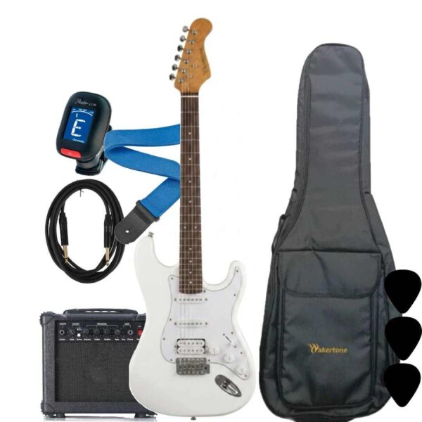 Wakertone VK15-WH 15 komplet paket električna gitara sa pojačalom i opremom