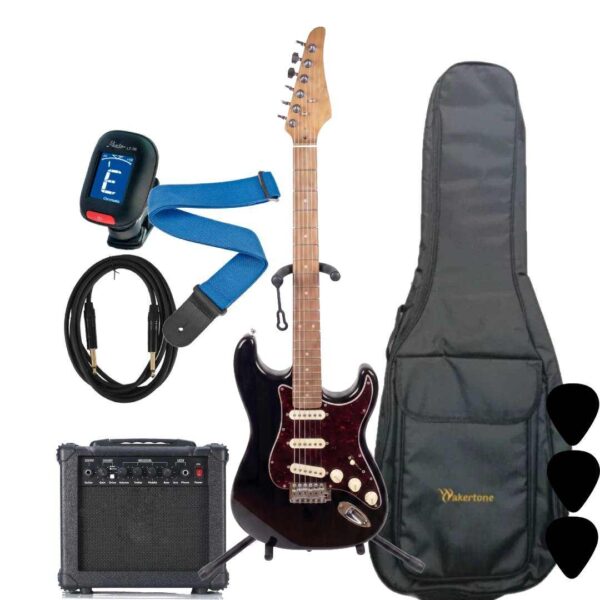 Wakertone VK62-BK 15W komplet paket električna gitara sa pojačalom i opremom