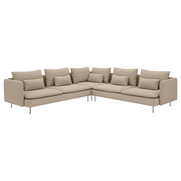 Ugaona sofa, 6-sed, Kelinge bež