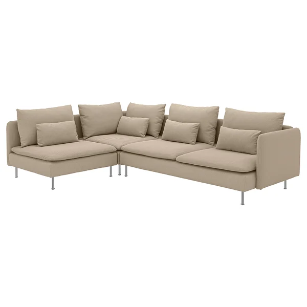 Ugaona sofa, 4-sed, bez stranice/Kelinge bež