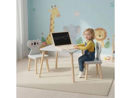 ECO TOYS Dečiji set nameštaja Koala – sto + 2 stolice