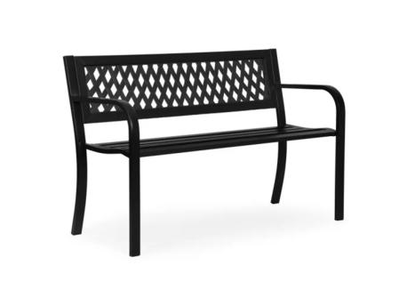 MultiGarden Metalna baštenska klupa 120×50 cm sa rešetkastim naslonom, crna