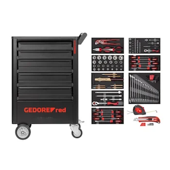 Gedore radionička kolica GEDWorker sa 5 fioka i 119 alata R21562005