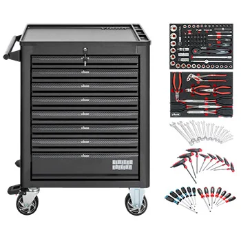 Vigor kolica za alat Vigor 1000 SE sa 8 fioka + set alata 114 kom VI-V1901-10+1