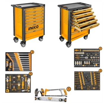 Ingco set 162 alata u metalnim kolicima sa 7 fioka HTCS271621