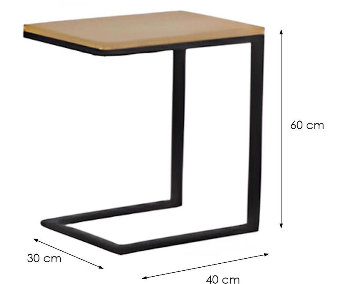 Vitus 10793 stocic za kavu 30x40x60 hrast/crni
