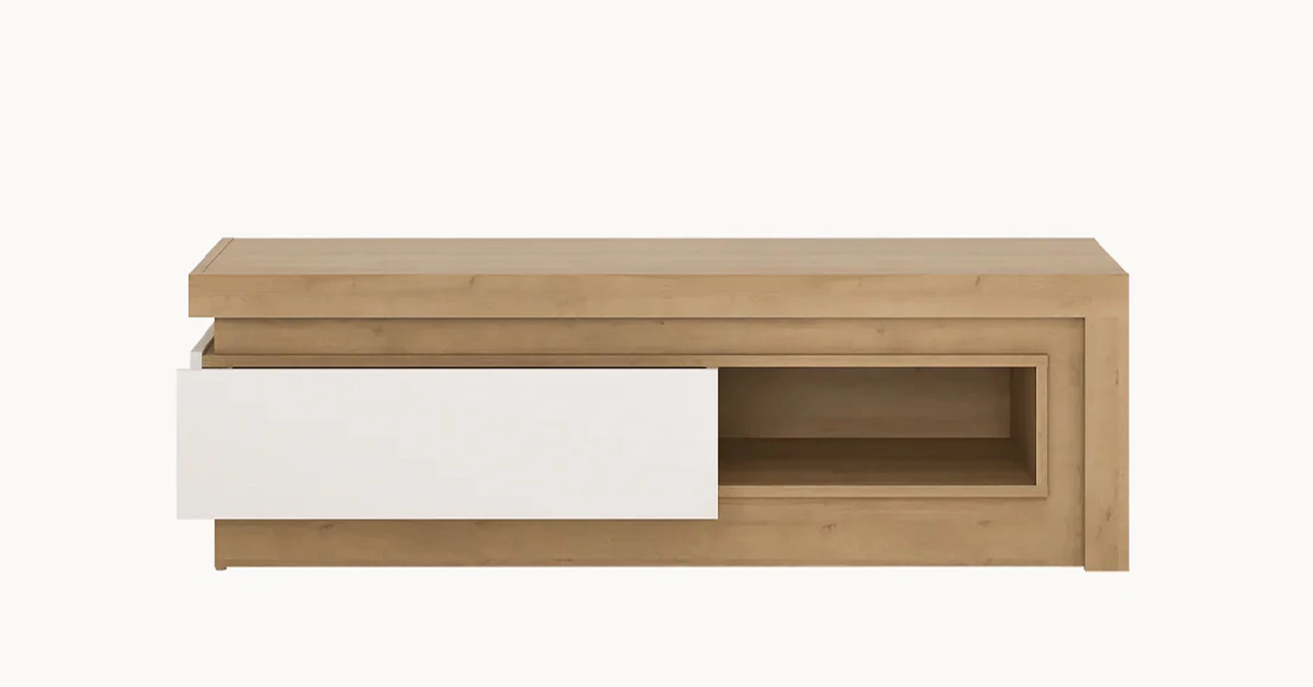 Lyon tv komoda 130x42x41,7 cm hrast/bela
