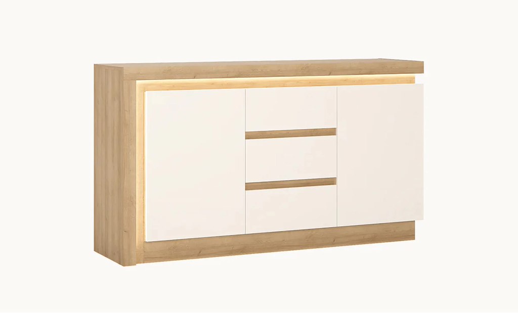 Lyon komoda 157,6x42x89,1 cm hrast/bela