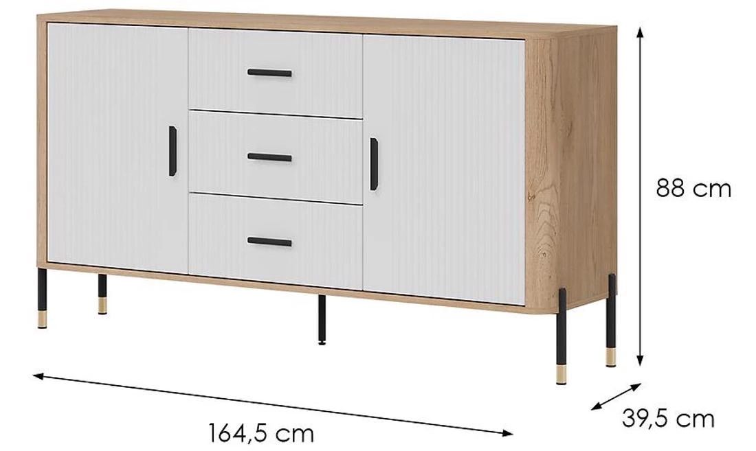 Dante Dt06 komoda 164,5x39,5x88 hrast/bela