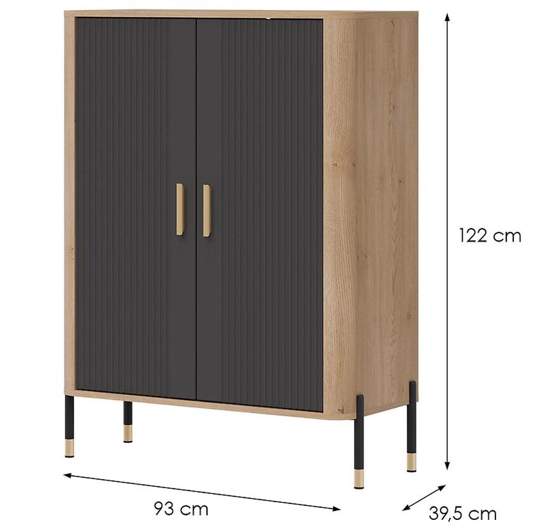 Dante Dt11 komoda 93x39,5x122 hrast/antracit