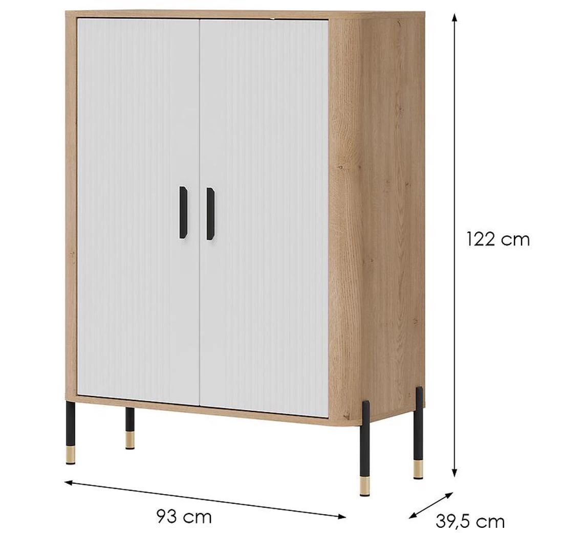 Dante Dt11 komoda 93x39,5x122 hrast/bijela