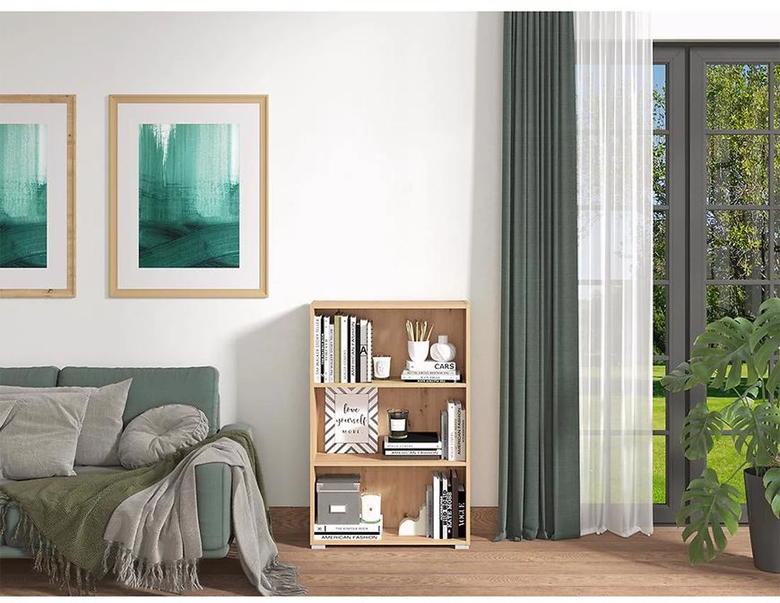 Tomar 3 police za knjige 70,2x24,6x107,6 hrast