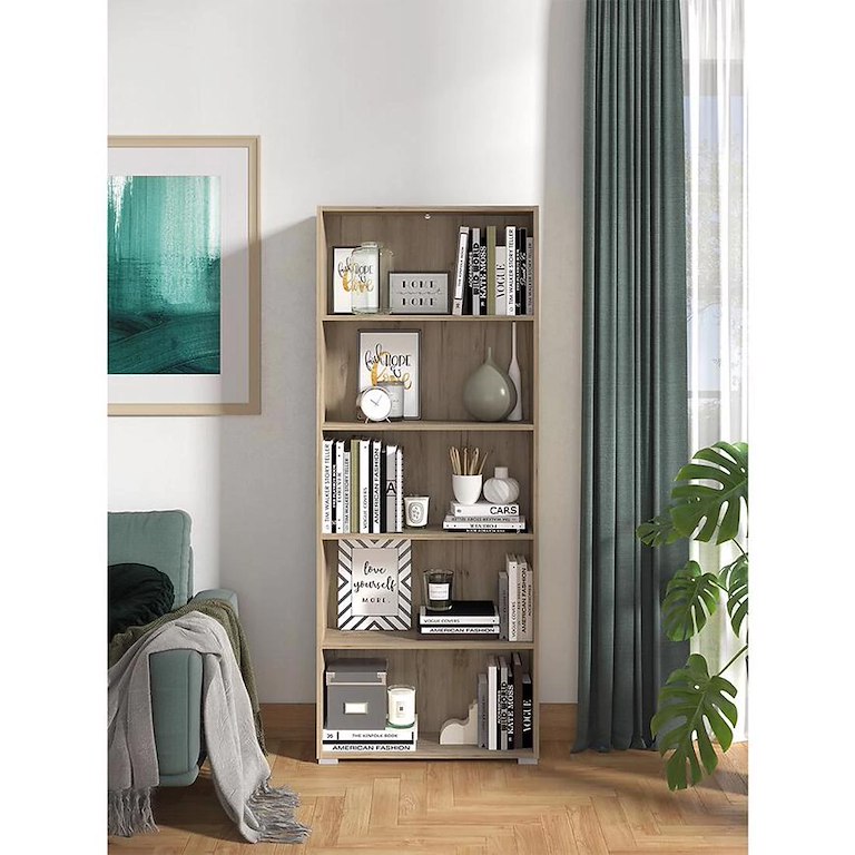 Tomar 5 polica za knjige 70,2x24,6x176,7 sivi hrast