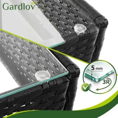 Gardlov Baštenski Set Klupa Sto i Fotelje Crni Ratan ( 2090 )