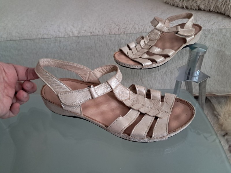 SANDALE BOJE ZLATA PRIRODNA KOŽA 38