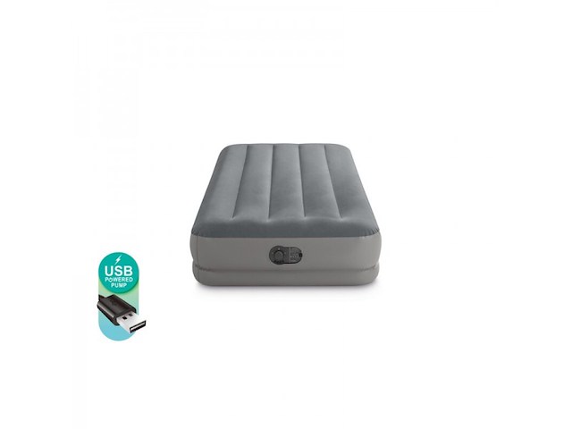 Intex dušek na naduvavanje sa ugrađenom USB pumpom - 99cm x 191cm x 30cm