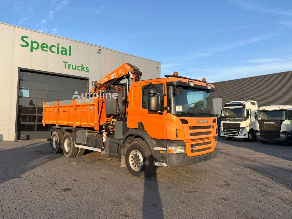 Scania P400 6x4 / Kipper / Retarder / Fassi F235AXP.24 / Maar 286432km kiper