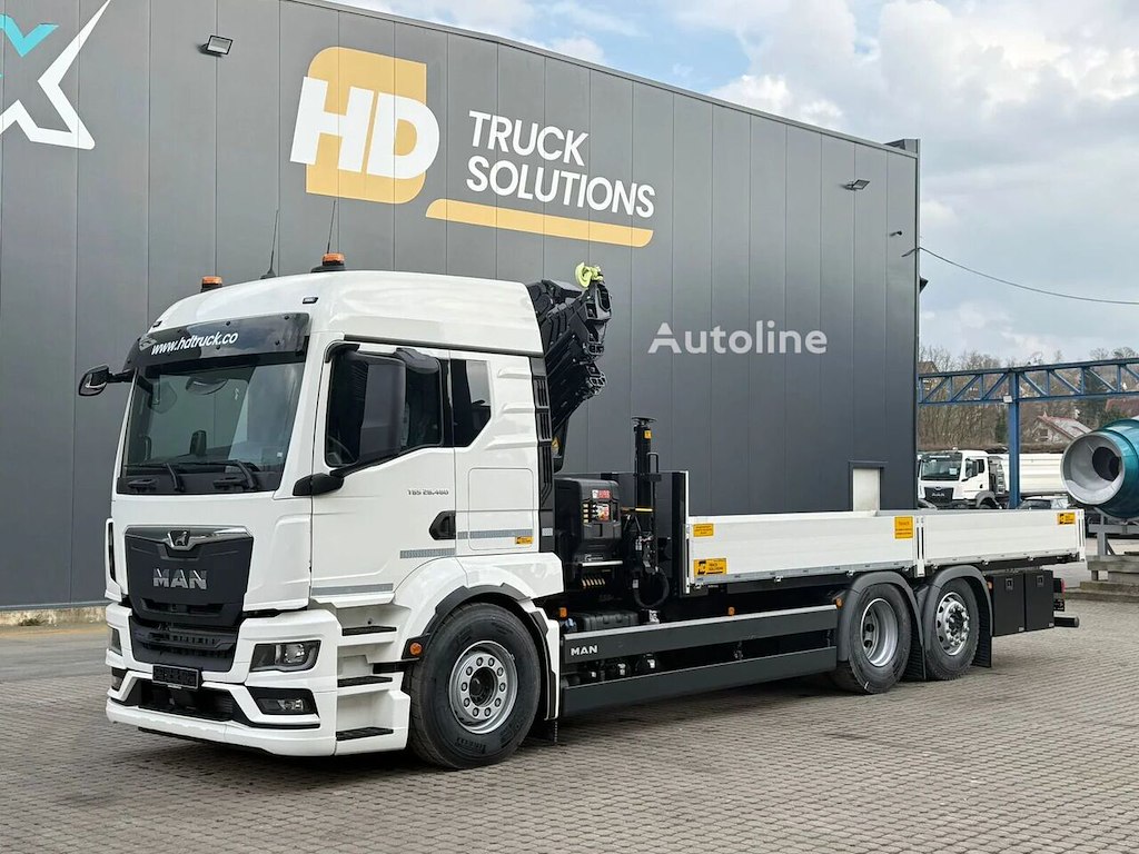 Novi MAN TGS 26.520 MAN TGS 26.520 LL 6x2 Hiab 228-6 Kran kamion s ravnom platformom