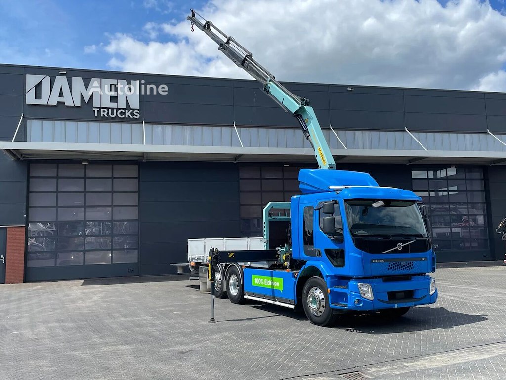 Volvo FE ELECTRIC 6x2 Palfinger PK 14502-SH C + Zepro laadklep kamion s ravnom platformom