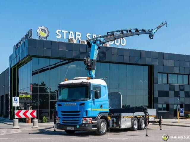 Scania G440 6x4 PALFINGER PK 34002 SH Fly Jib Winch kamion s ravnom platformom