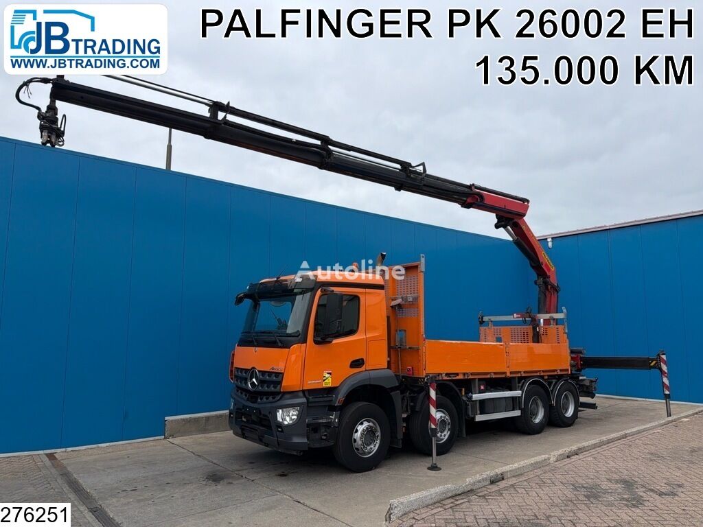 Mercedes-Benz Actros 2636 8x4, EURO 6, Palfinger, PTO kamion s ravnom platformom
