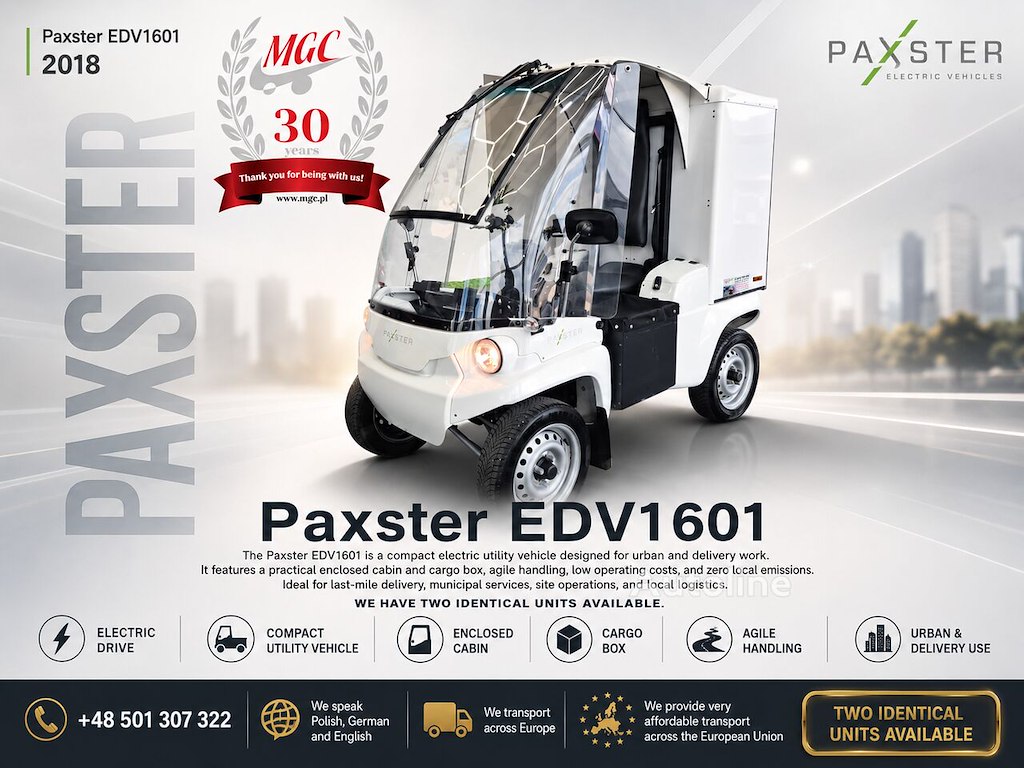 Paxster Cargo EDV1601, small electric : courier, postman, door-to-door d golf vozilo