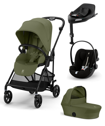 Cybex Melio Carbon kolica 4 u 1 sa Cloud G3 auto sedištem, nosiljkom i G3 i-Size bazom - Moss Green&Moon Black