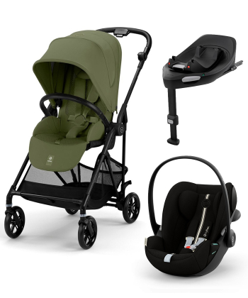 Cybex Melio Carbon kolica 3 u 1 sa Cloud G3 auto sedištem i G3 isofix bazom - Moss Green&Moon Black