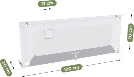 Tulano Cover 48 zaštitna ograda za krevet 180cm, bela-siva ( 30008 )