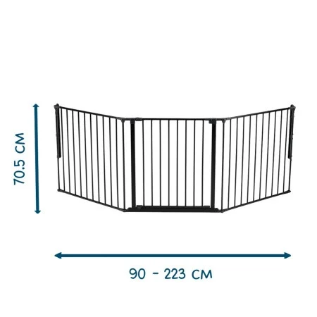 BabyDan Flex L Sigurnosna ograda za decu 90–223 cm – Zidna montaža, Crna ( 20017 )