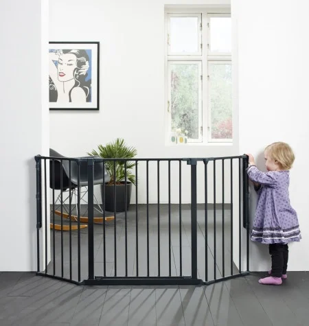 BabyDan Flex M sigurnosna ogradica 90–146 cm crna, zidna montaža ( 20015 )