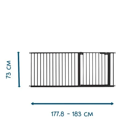 BabyDan Premier sigurnosna ogradica Extra Wide 178–183 cm crna, bez bušenja ( 20013 )