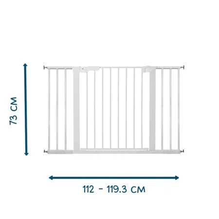 BabyDan Premier sigurnosna ogradica sa 6 produžetaka 112–119.3 cm – pressure fit, bela ( 20008 )
