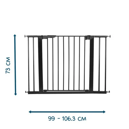 BabyDan Premier sigurnosna ogradica sa 4 produžetka 99–106.3 cm – bez bušenja (pressure fit), crna ( 20006 )