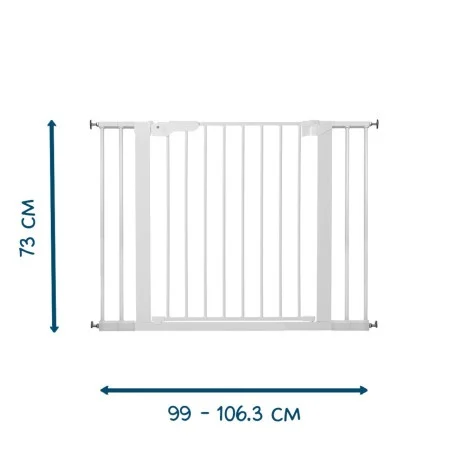 BabyDan Premier sigurnosna ogradica sa 4 produžetka 99–106.3 cm – bez bušenja (pressure fit), bela ( 20005 )