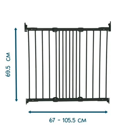 BabyDan FlexiFit sigurnosna ogradica za vrata i stepenice 67–105.5 cm – metalna, zidna montaža,crna ( 20002 )
