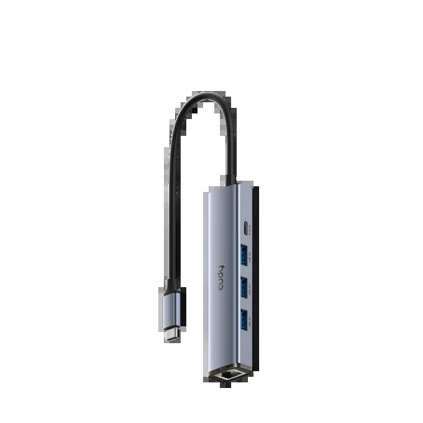 Adapter-konverter Cudy UH605 USB Tip C-3xUSB 3.0+RJ45