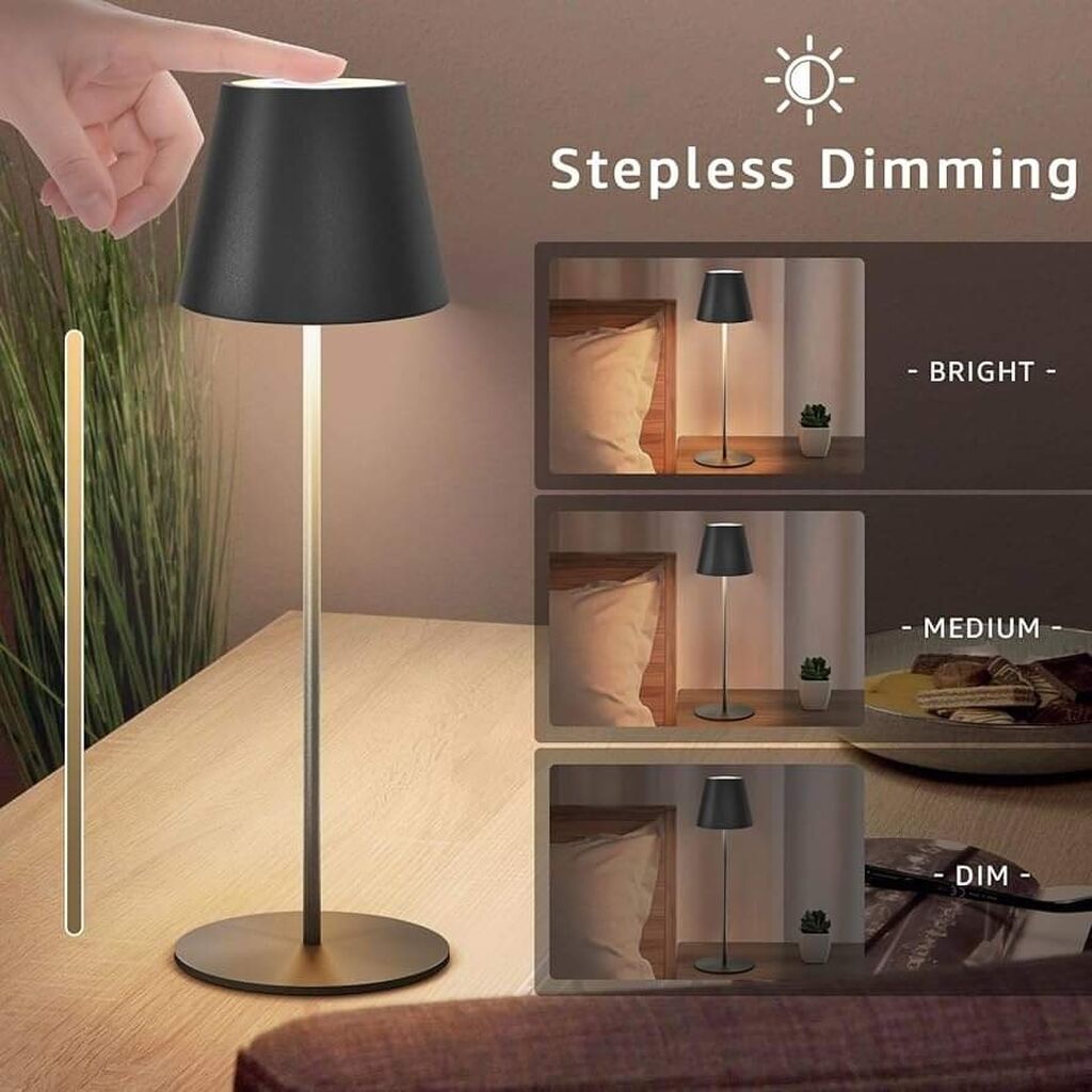 Punjiva LED stona lampa sa ili bez kontaktne baze za punjenje. ✅Cena