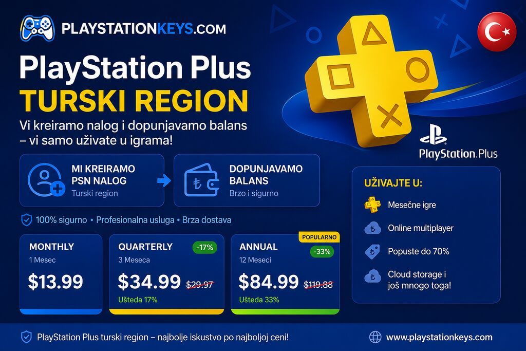    PlayStation Plus – Turski Region      Želite najpovoljniji