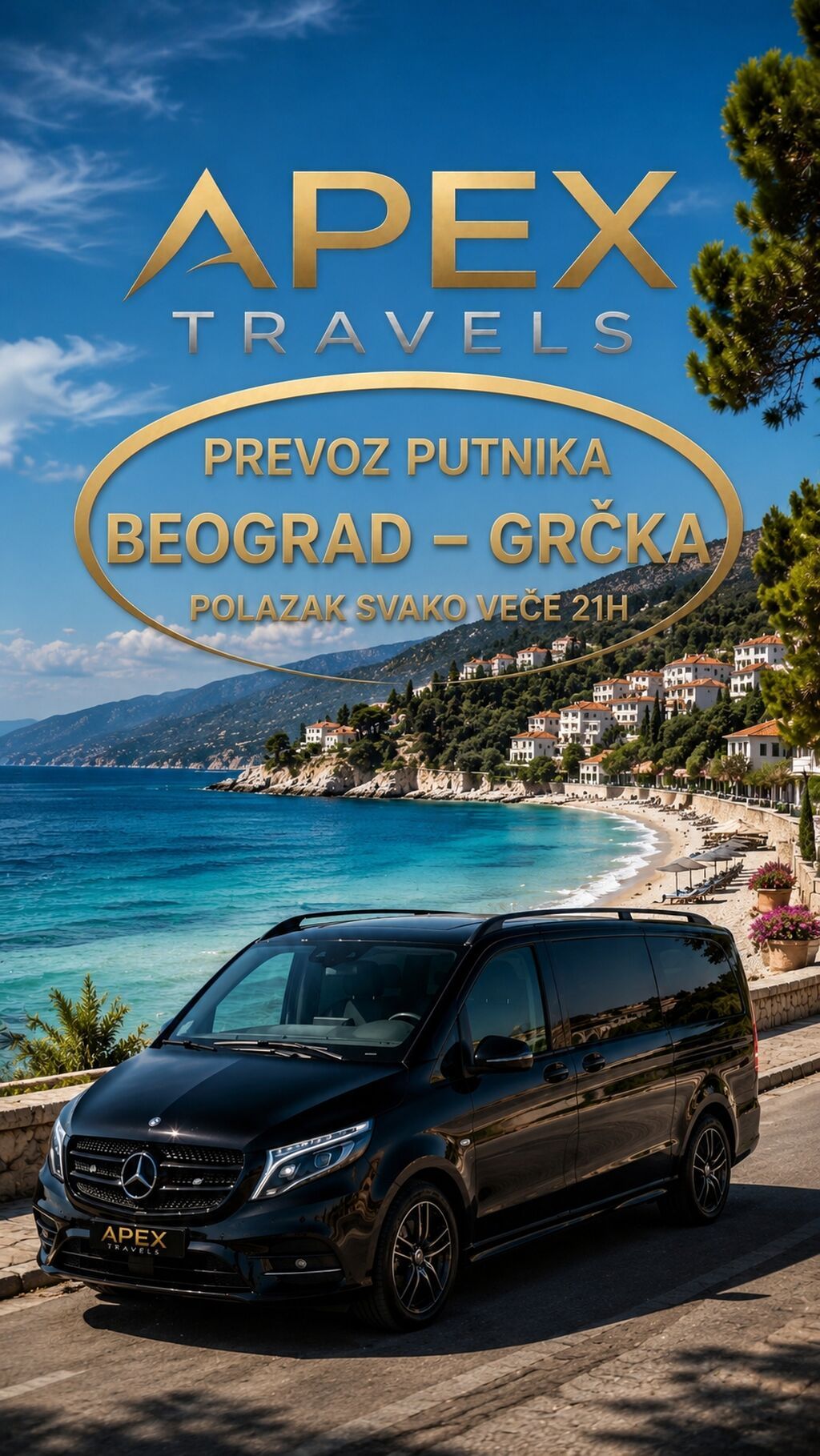 APEX TRAVELS – Prevoz putnika Beograd – Grčka - Linija: Beograd –