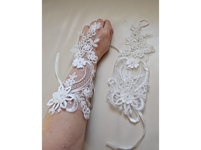 Fingerless čipkane svečane rukavice, novo