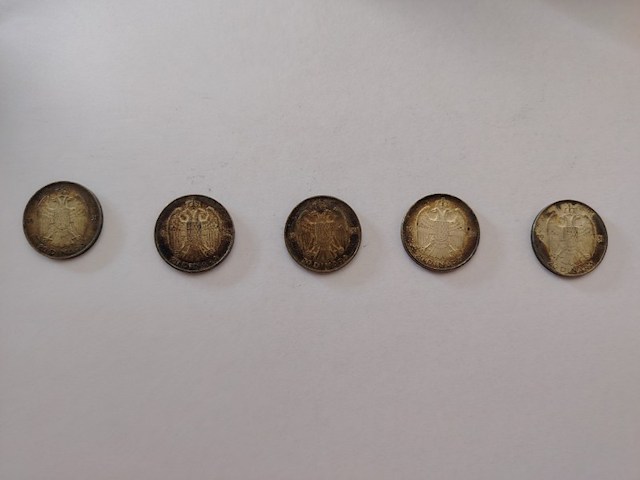 20 dinara iz 1938. godine, 5 komada
