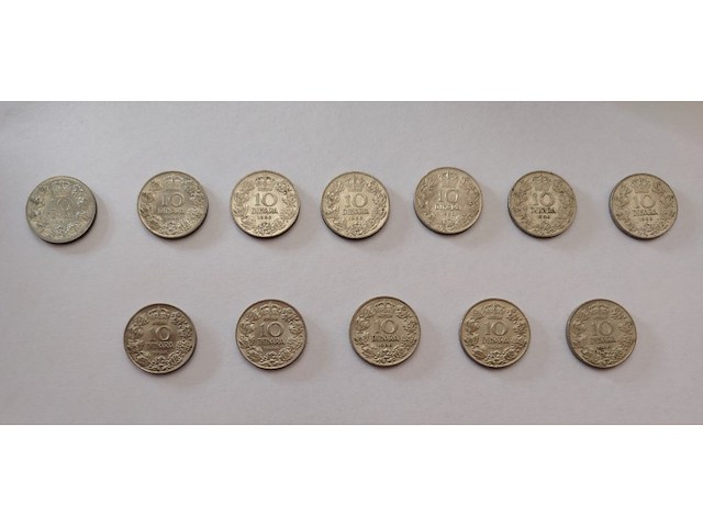 10 dinara iz 1938. godine, 12 komada