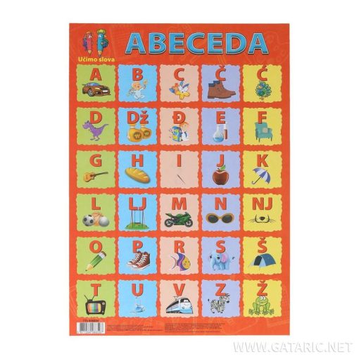 PLAKAT UČIMO SLOVA ABECEDA A4
